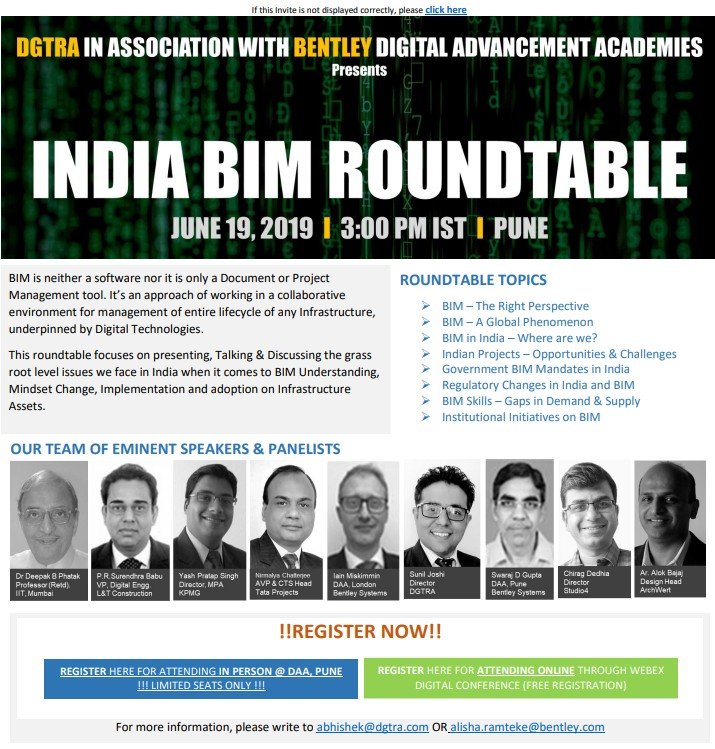 Indian BIM Round Table - DGTRA